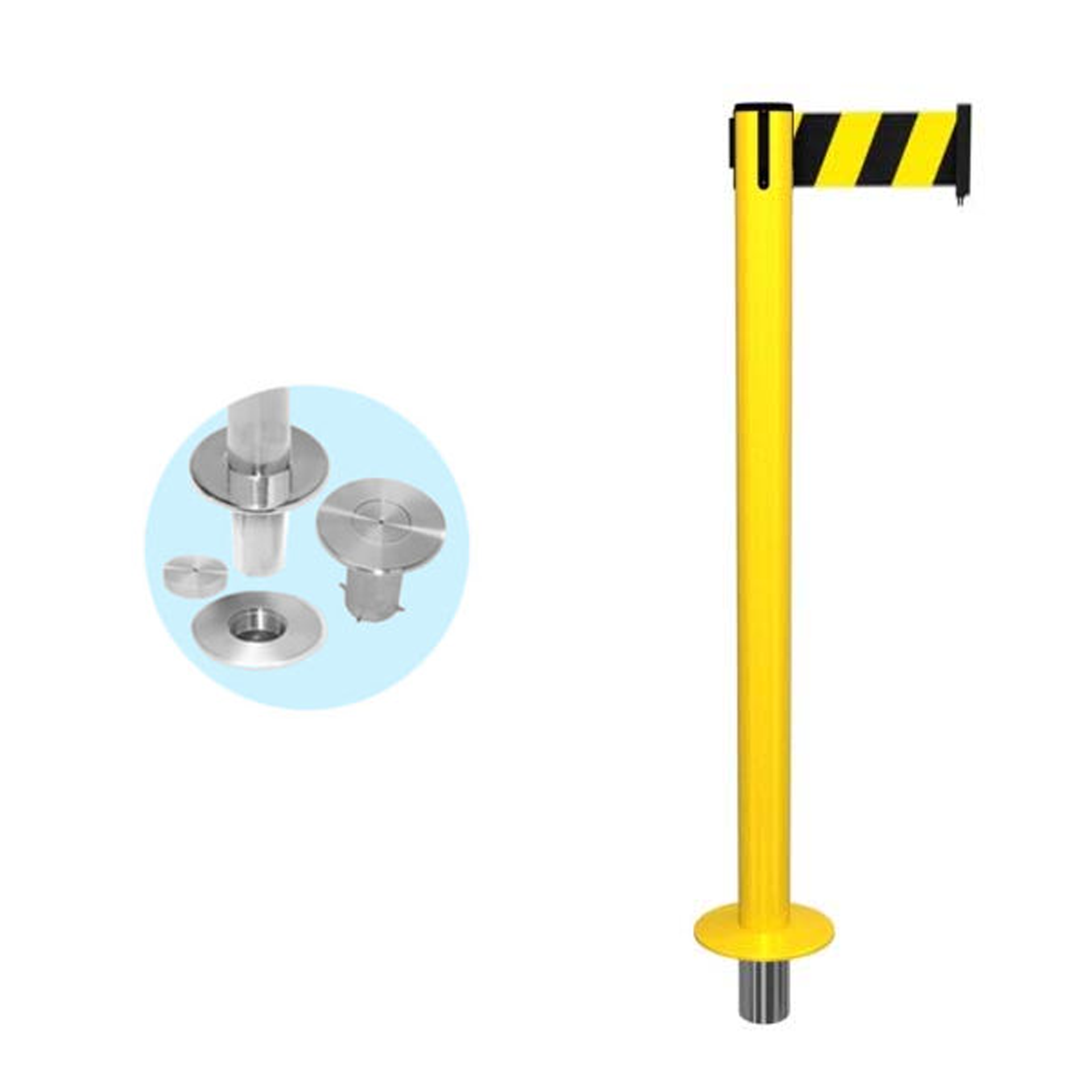 Removable Safety Retractable Belt Barriers - 2.6m/3.4m Belt